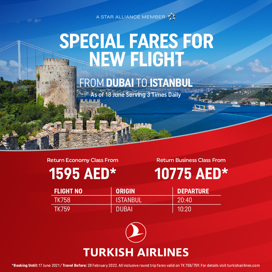 New daily flights from Turkish Airlines from Dubai – Globalista ...